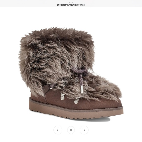 UGG | Shoes | Ugg Classic Posh Mini Thunder Cloud Fur Boot Nib New Sz 9 ...